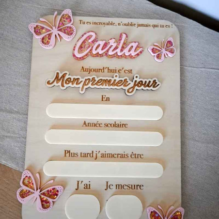 Grande pancarte Mon premier/dernier jour d'école personnalisée