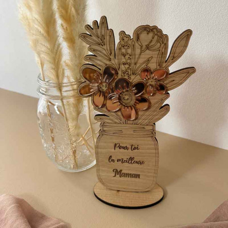 Pot de fleurs personnalisé en bois